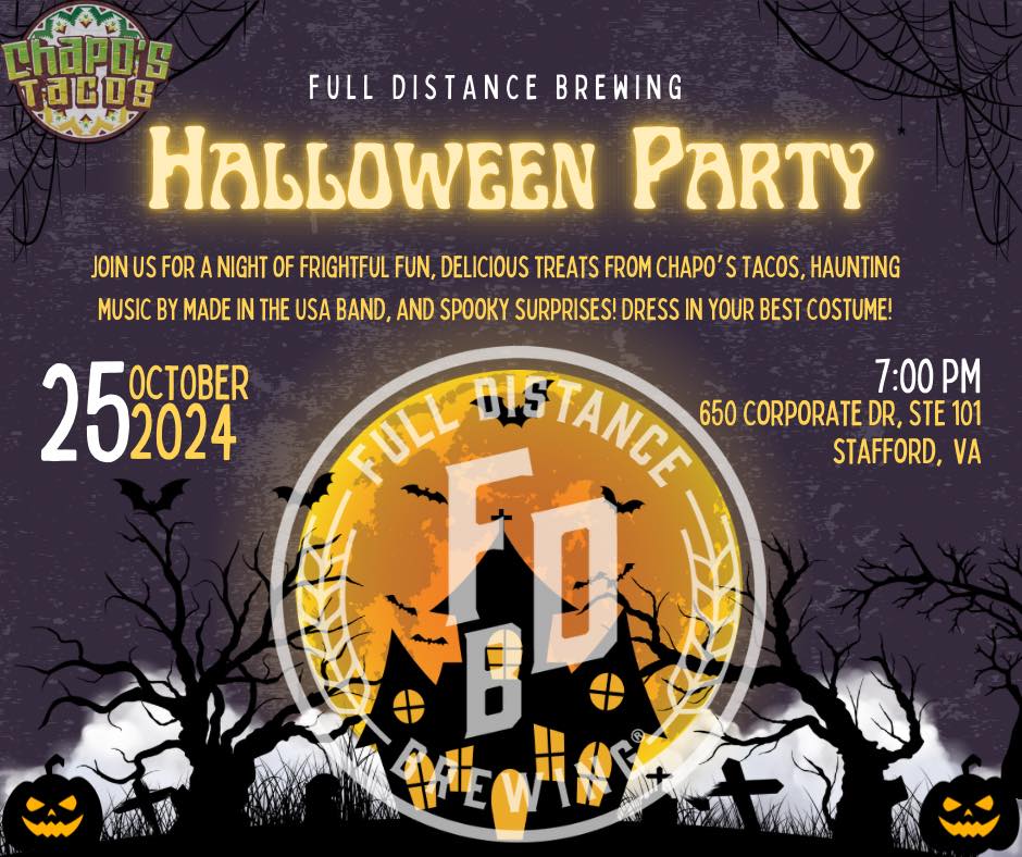 Full Distance Brewing Halloween Party - Tour Stafford Virginia
